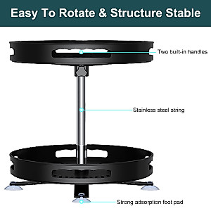 ZVZIG 10 inch Lazy Susan Organizers Two-Tiered Spice Rack Organizer & Holder for Cabinet, Pantry Organization and Storage, Kitchen, Bathroom, Vanity, Countertop, Under Sink Organizing, Spice Spinner
