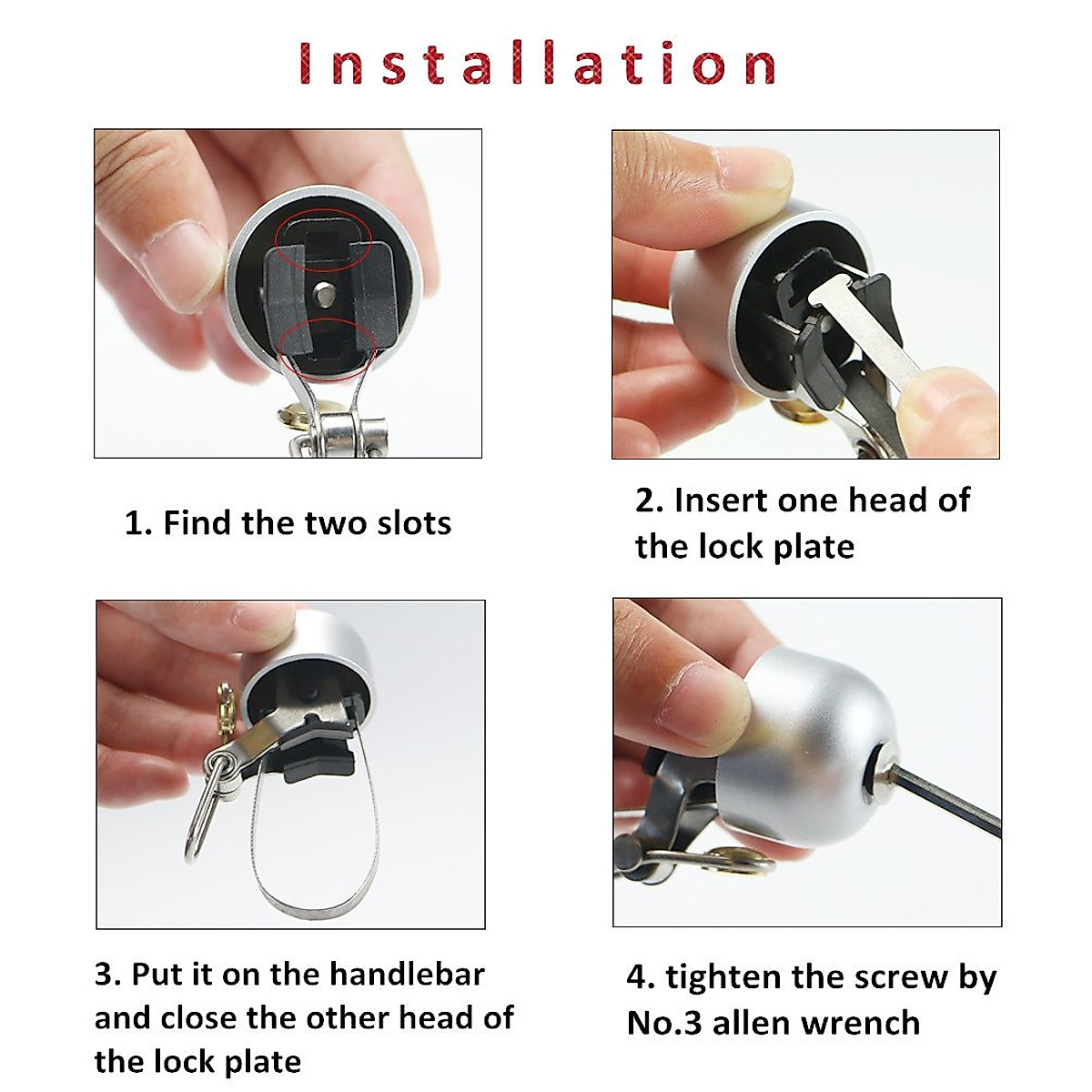 Pioneeryao Bell for Bike, Bike Bicycle Bell for Road Bike Mountain Bike BMX Bikes (Black-1)