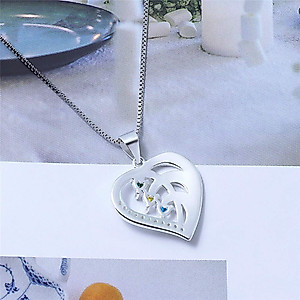 AsiaRhyme 3 Custom Names Necklaces for Women,Copper Birthstone Necklace for Mother and Kids Names,Sterling Silver Heart Necklace for Mom and Daughters