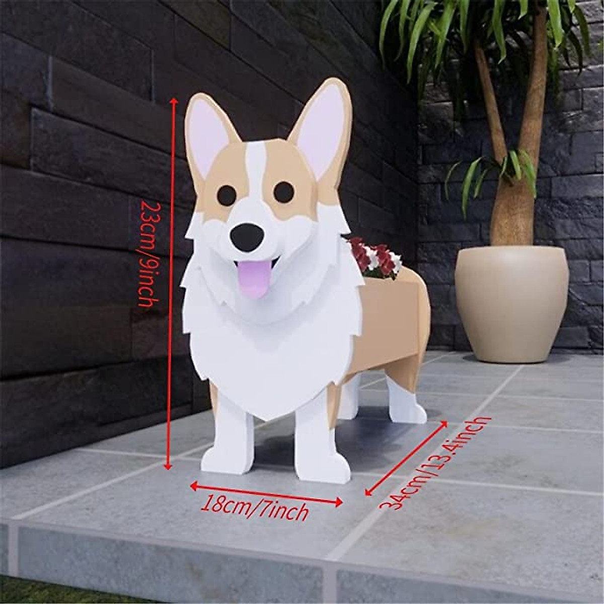 AKWFUNZ Plant Pot Garden Decoration Wooden Cute Animal Shape Design Storage Multifunction Decorations