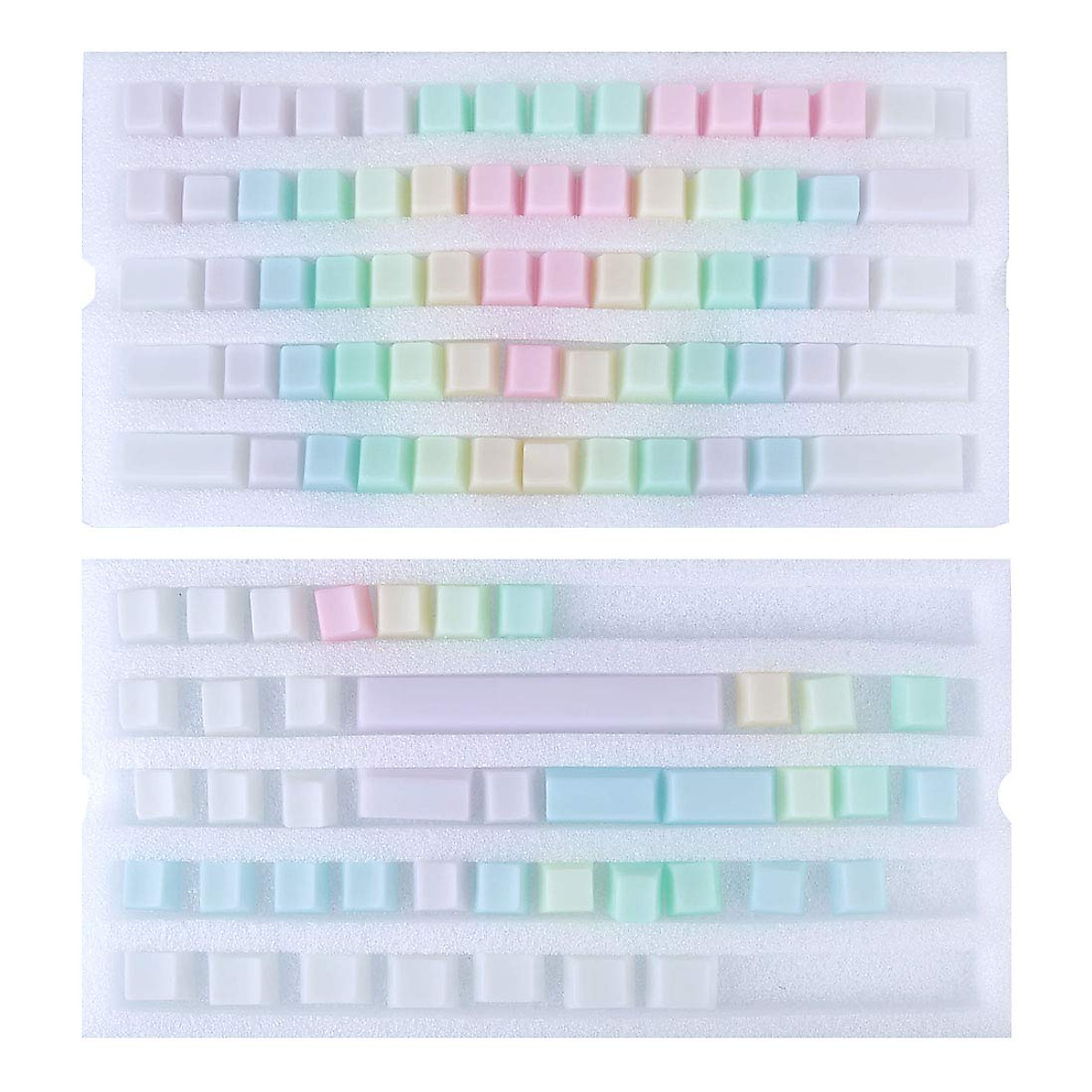 HMANE 109 Keys POM Jelly Keycaps Set, Rainbow Blank Doubleshot Translucent OEM Profile Mechanical Gaming Keyboard Keycaps for 60ï¼…/87 TKL/104/108 Cherry MX Switches