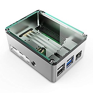 anidees Aluminum Heat Sinks fanless Pi Case with Silicone Thermal Pad for Raspberry Pi 4 Model B Silver (AI-PI4-SG-PRO)