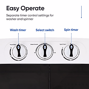 ZENY Portable Clothes Washing Machine Mini Twin Tub Washing Machine 13lbs Capacity with Spin Dryer,Compact Washer and Dryer Combo Lightweight Small Laundry Washer for Home,Apartments, Dorm Rooms,RV