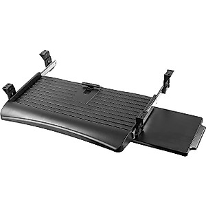 Mount-It! Keyboard Drawer Under Desk with Mouse Platform, Easy-Glide Sliding Under-Counter Computer Keyboard Tray 21 inch Wide