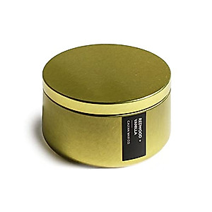 Calyan Wax Soy Candle, Oakmoss & Amber Scented Candles for The Home | Premium Candle Gift Set of 2 | 5.2 oz 30 Hour Burn | Soy Candles in Gold Metal Tins | Aromatherapy Candles