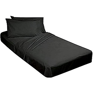 Cot Sheets 30" x 80" Set - Sheets for Camp Bunk Bed - Cot Size Mattress Sheets Fitted for Narrow Twin/RV's Bunk/Cot Size/Guest Bed/Army Cot - 4 PCs Cotton Bed Sheets Fit Upto 8" Deep (Dark Grey)