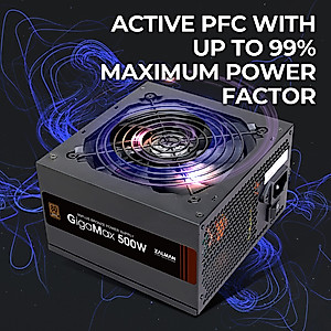 Zalman GigaMax 600W 80+ Bronze Certified PSU, Continuous Power with 120mm Ultra Quiet Silent Fan, 105° Capacitor, 5 Year Warranty