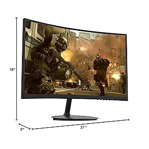 Fiodio 24" Curved 75Hz Refresh Rate Computer Monitor Full HD 1080P HDMI VGA Ports with Speakers, VESA Wall Mount Ready (HDMI Cable Included)