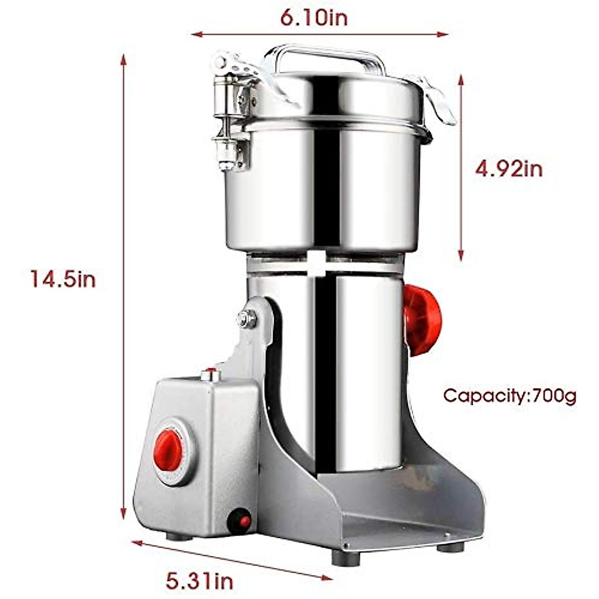 Grain Mills Stainless Steel Electric Grain Grinder High Speed Swing Type Grain Grinder Machine Powder Machine for Grinding Various Grains Spice
