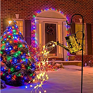 EDOF Solar Llights Outdoor Decor Garden Gift,Solar Watering Can with Cascading Lights Hanging Lantern,Outside Waterproof Patio Decor Perfect Gardening Decorations(Warm White)