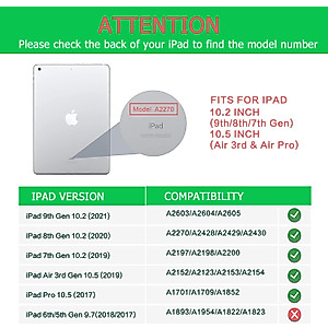 CHIN FAI iPad 10.2 2021 2020 2019 Case for Kids, iPad 9th 8th 7th Generation/iPad Air 3 10.5/ iPad Pro 10.5 Kids Friendly Shockproof Silicone Handle Stand Case (Purple)