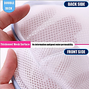 Bra Washing Bags for Laundry, Large Bra Laundry Bags for Washing Machine, Fits All Cups Anti Deformation Bra Washing Bag, Lingerie Bags for Washing Delicates (6 Pcs - Pink XXL)