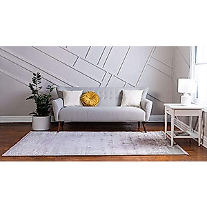 Unique Loom Traditional Classic Intricate Design with Distressed Vintage Detail, Area Rug, 3 ft 3 in x 5 ft 3 in, Purple/Ivory