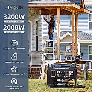 A-ITECH 3200 Watt Portable Inverter Generator Gas Powered, Open Frame Inverter Generator RV Ready for Home, Emergency, Camping, EPA & CARB Compliant, AT21-132001