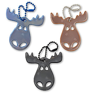 funflector Safety Reflector - Moose - Mixed Colors - 3-Pack