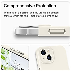 BENTOBEN for iPhone 13 Case, Phone Case iPhone 13, Soft Silicone Gel Rubber Bumper Microfiber Lining Hard Back Shockproof Protective Phone Cover for iPhone 13 6.1", Antique White