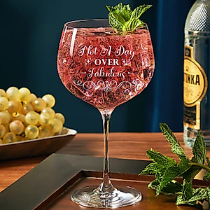 Birthday Gifts for Women, Not A Day Over Fabulous Wine Glass - Mothers Day Gifts for Mom Her Sister Best Friends Female Coworker Wife Aunt Teacher Girlfriend, Wine Gifts for Women