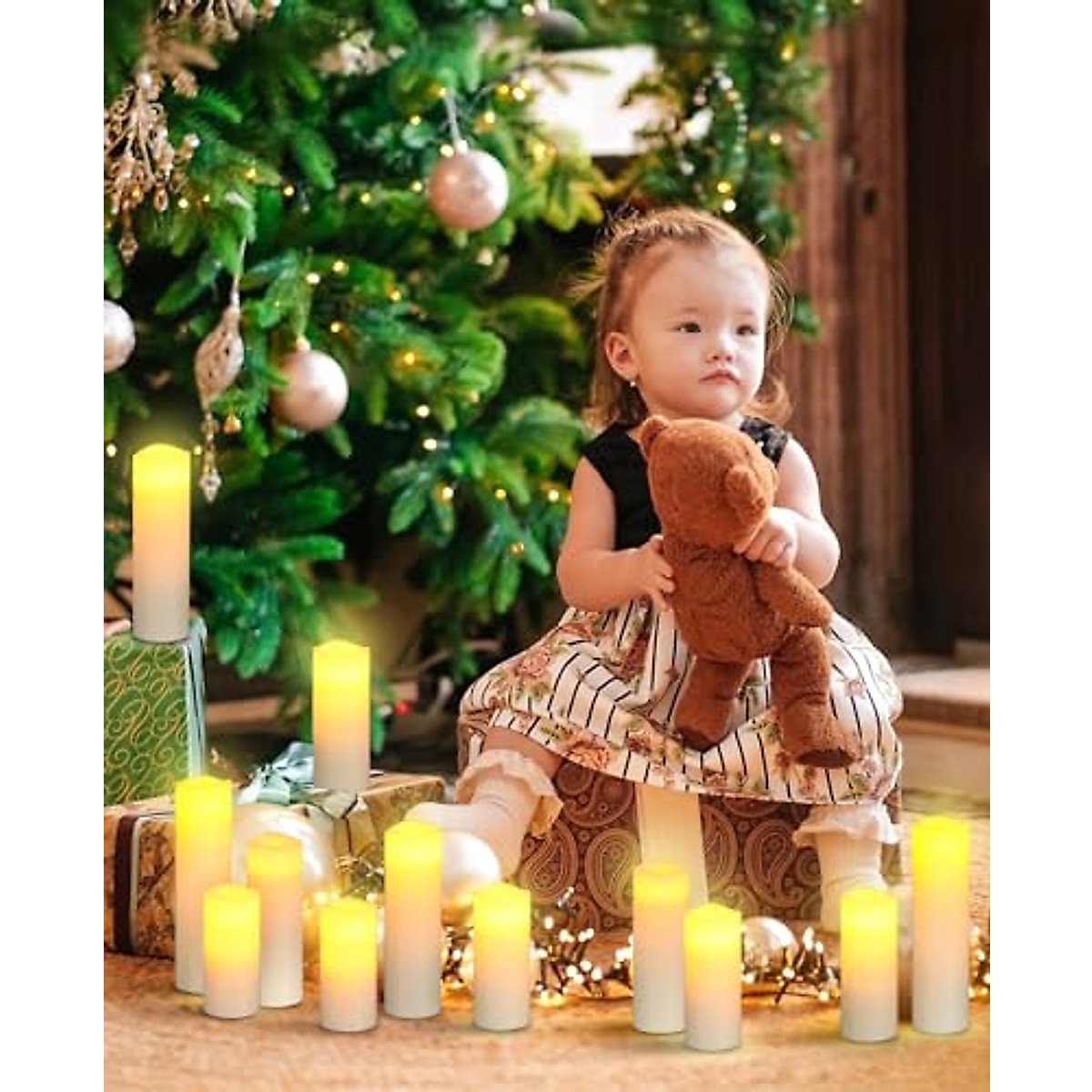 Da by Flameless Candles with Remote Control LED Battery Candle Set of 12