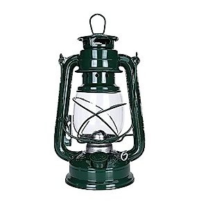 YUZZI Small Black Table lamp Retro Outdoor Camping Kerosene Lamp Portable Lantern Bronze Colored Oil Lamp Vintage Photo Props Decor Outdoor Camping Lights (Color : Green 25cm)