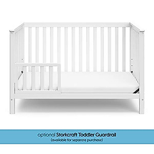 Storkcraft Hillcrest 4-in-1 Convertible Crib (White) - Converts to Daybed, Toddler Bed, and Full-Size Bed, Fits Standard Full-Size Crib Mattress, Adjustable Mattress Support Base