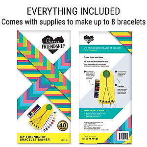 Choose Friendship, My Friendship Bracelet Maker®, 20 Pre-cut Threads - Makes Up to 8 Bracelets (Craft Kit, Kids Jewelry Kit, Gifts for Girls 8-12)