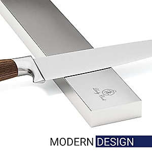 Efficient and Space-Saving Magnetic Knife Holder 16 Inch - Saving Magnetic Knife Strips - Effortlessly Organize Your Kitchen, Display Knives, and Free Up Counter Space (Metallic)