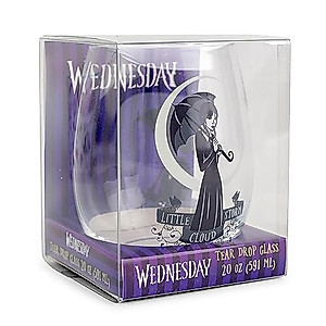 Addams Family Wednesday "Little Storm Cloud" Stemless Wine Glass, Tumbler Cup For Cocktails | Holds 20 Ounces