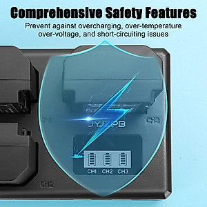 JYJZPB 3 Pack NP-FZ100 Replacement Battery for Sony A7III, A7IV, A7R III, A9, A6600, A6700, A9S, A7R3, A7S III, A7R III, and Triple Sony Battery Charger for Sony NPFZ100 Z-Series Battery Pack