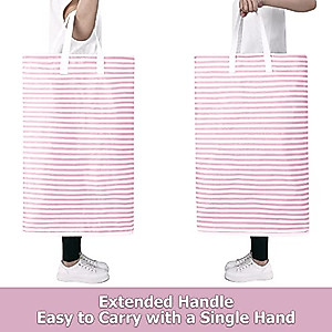 72L Laundry Basket Freestanding Waterproof Laundry Hamper Collapsible Tall Clothes Hamper with Handles for Clothes Toys (Pink)