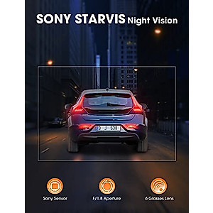 Kingslim D5-4K Dash Cam with WiFi - Front Dash Camera for Cars with GPS and Speed, Sony Night Vision, Support APP and 256GB Max