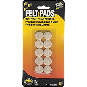 Master Manufacturing Company, 88493 Round Felt Pads, 3/4-Inch Diameter, 20/PK, Beige
