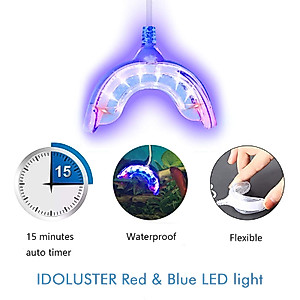 IDOLUSTER Teeth Whitening Accelerator Light, 16X Red & Blue LED Teeth Whitening Light, Powerfull Teeth Light with Comfortable Mouth Tray, Connected with iPhone/Android/USB at Home Use