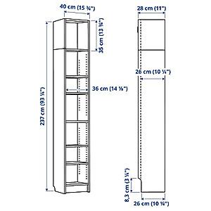 IKEA Billy Bookcase White 15 3/4x11x93 1/4 492.177.34