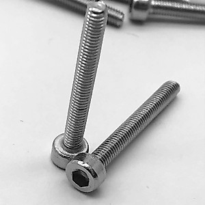 ZLYY M3 x 25MM Hexagon Socket Head Cap Screws, Full Thread,Bright Surface,Stainless Steel,Hexagon Socket Head Cap Bolts (Metric, 50Pcs, M3X25mm, Silver)