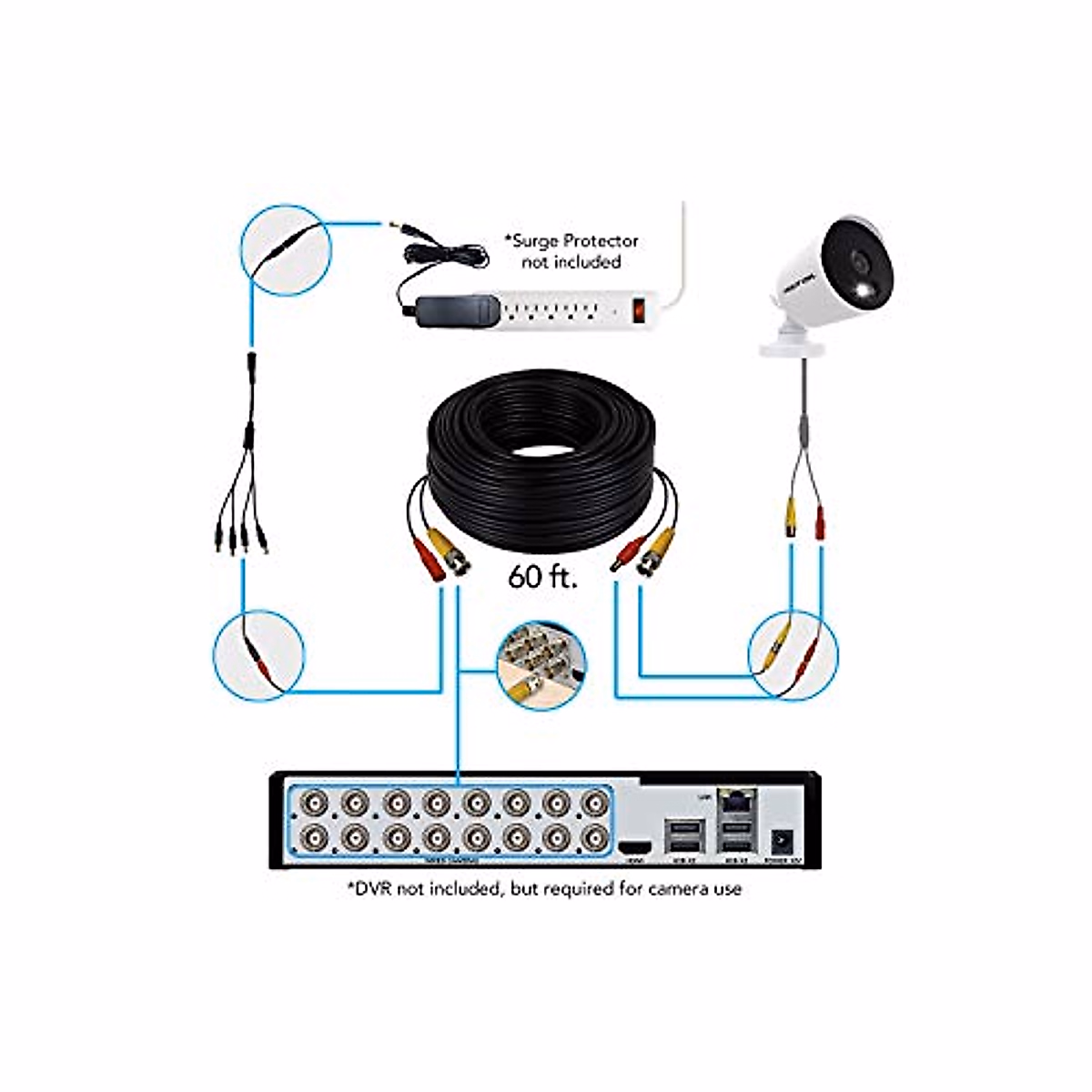 Night Owl 1080p HD Wired Indoor/Outdoor Add-On Cameras with Built-in Motion-Activated Spotlights, 100 ft. of Night Vision, Wide Viewing Angle and Color Night Vision (2-Pack)