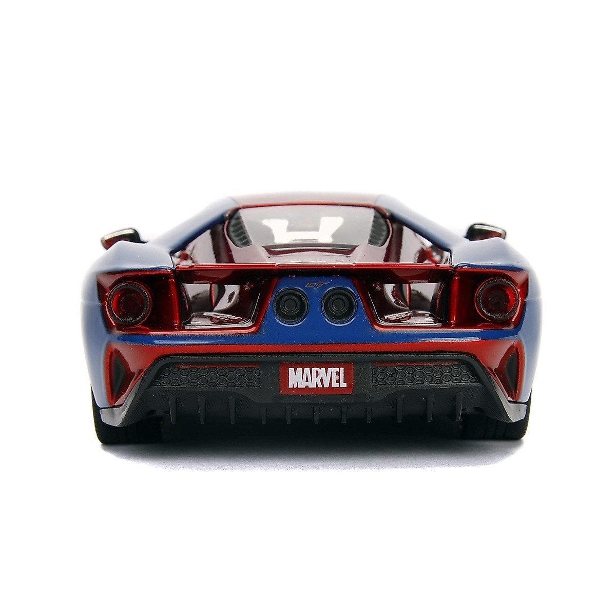 Jada Toys Marvel 1:24 2017 Ford GT Die-cast Car with 2.75" Spider-Man Figure, Toys for Kids and Adults, Red/Blue (99725)