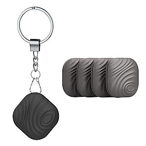 Nutale Key Finder, Bluetooth Tracker Item Locator with Key Chain for Keys Pet Wallets or Backpacks and Tablets, Batteries Include (Black, 4 Pack)