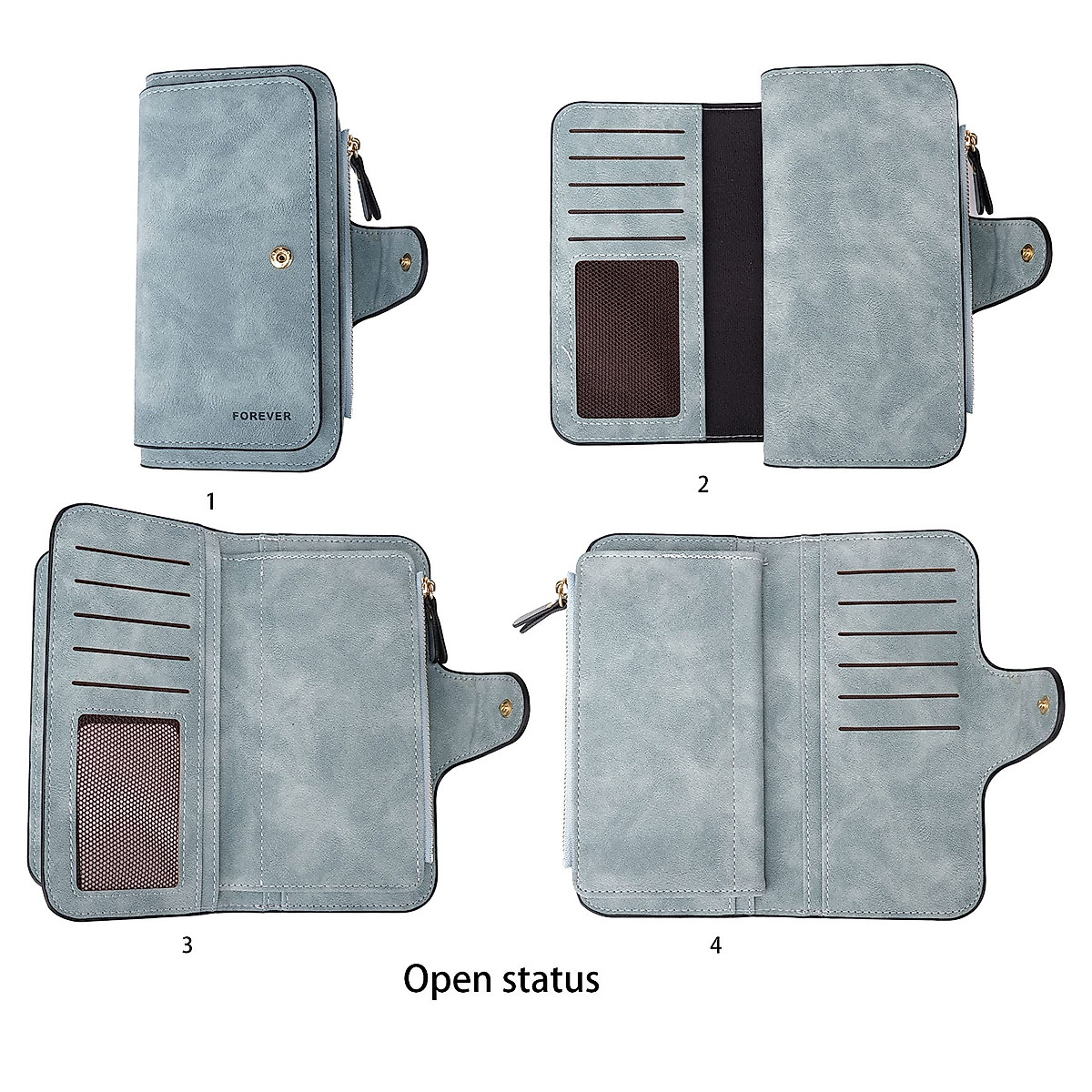 BOHONG Women Wallet Large Capacity Cards Cash Holder Leather Wristlet Clutch Wallets for Ladies Girls