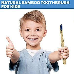 Bamdable Bamboo Wood Toothbrush with Animal Designs | Pack of 8 | Eco-Friendly | Soft Colorful Bristles for Kids