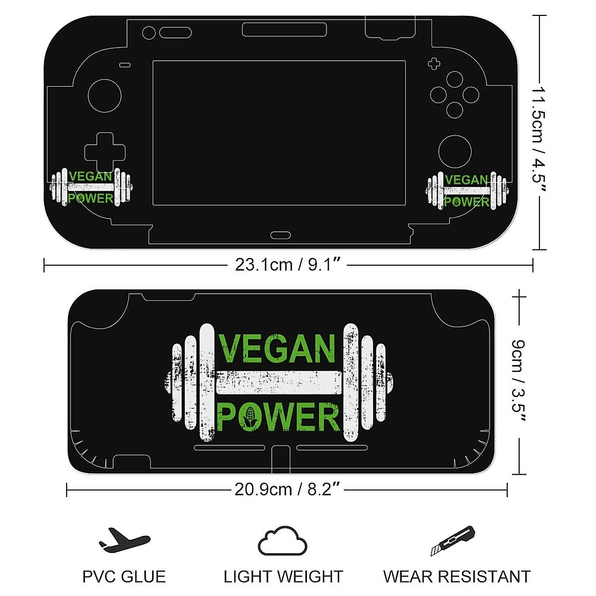 Vegan Power Skin Protective Film Sticker Game Protector Full Wrap Compatible for Nintendo Switch for Switch Lite
