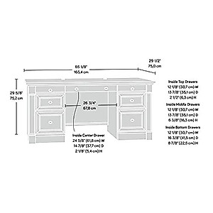 Sauder Palladia Executive Desk, Select Cherry finish