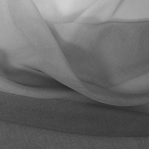 DWCN Grey Faux Linen Ombre Sheer Curtains - Semi Voile Gradient Grommet Top Curtains for Bedroom and Living Room, Set of 2 Window Curtain Panels, 42 x 84 Inches Long