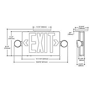Sure-Lites APC7R All- Pro Combo Unit, Integrated LED Exit Sign with Dual Lights, White with Red Letters