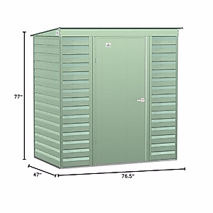 Arrow Select 6' x 4' Outdoor Lockable Steel Storage Shed Building, Sage Green