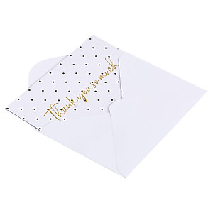 Amazon Basics Thank You Cards and Envelopes, 48 Count, Polka Dot and Stripe