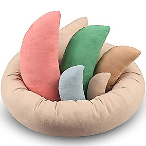 Newborn Photography Props, Ultra-Soft Baby Donut Posing Pillows, Professional Baby Photo Props Set Fits 0-6 Months Baby,Pack of 6, Multicolor