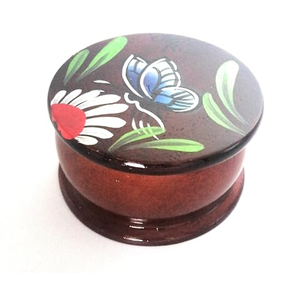 Kal Crafts - Wooden Jewelry Box - Handpainted Decor - Set of 1 Authentic Costarican Rainforest Jewelry Box - Artisanal - Storage Case for Earrings, Necklace and Rings (Butterfly)