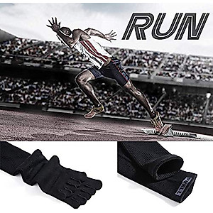 VWELL Toe Socks Cotton Athletic Running Five Finger Socks 3 Pairs,Size 7-11