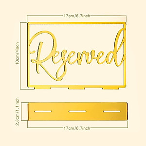 Stylish Gold Acrylic Wedding Reserved Table Signs Safe Sturdy Not Easy To Break Or Deform Seating Reservation