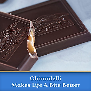 Ghirardelli Dark and Caramel Sea Salt Chocolate Squares Bag, 5.32-Ounce